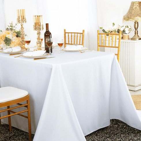 White rectangle tablecloth 320 cm by 150 cm for wedding and events ...