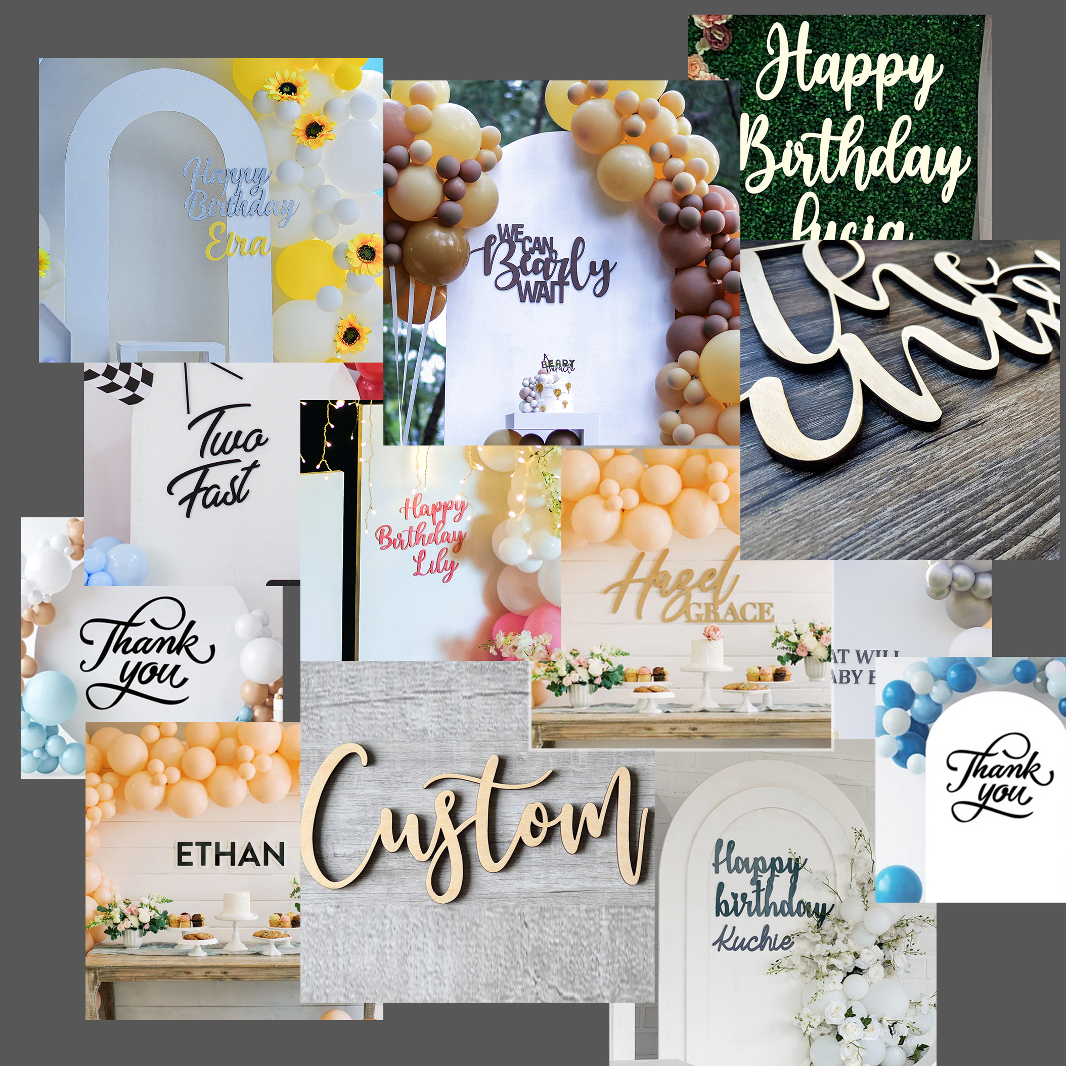 Custom Backdrop Name Signage | Fari Arts