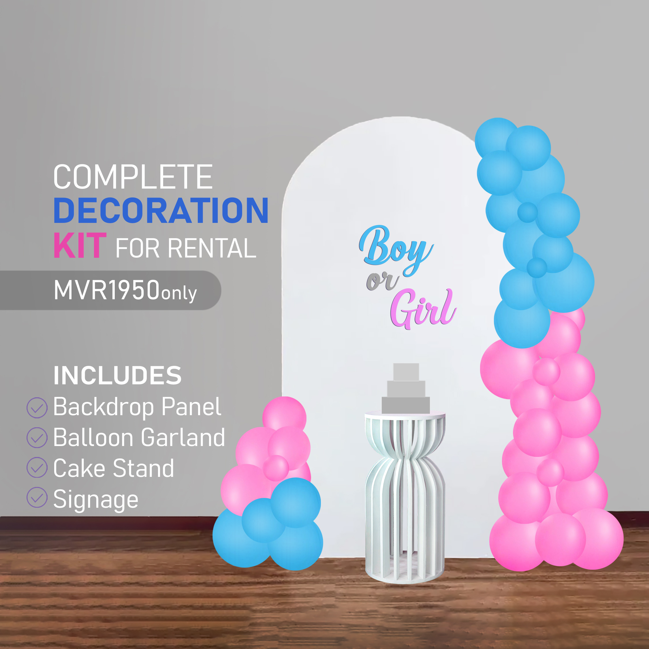 Complete Decoration Setup Kit Gender Reveal | Fari Arts
