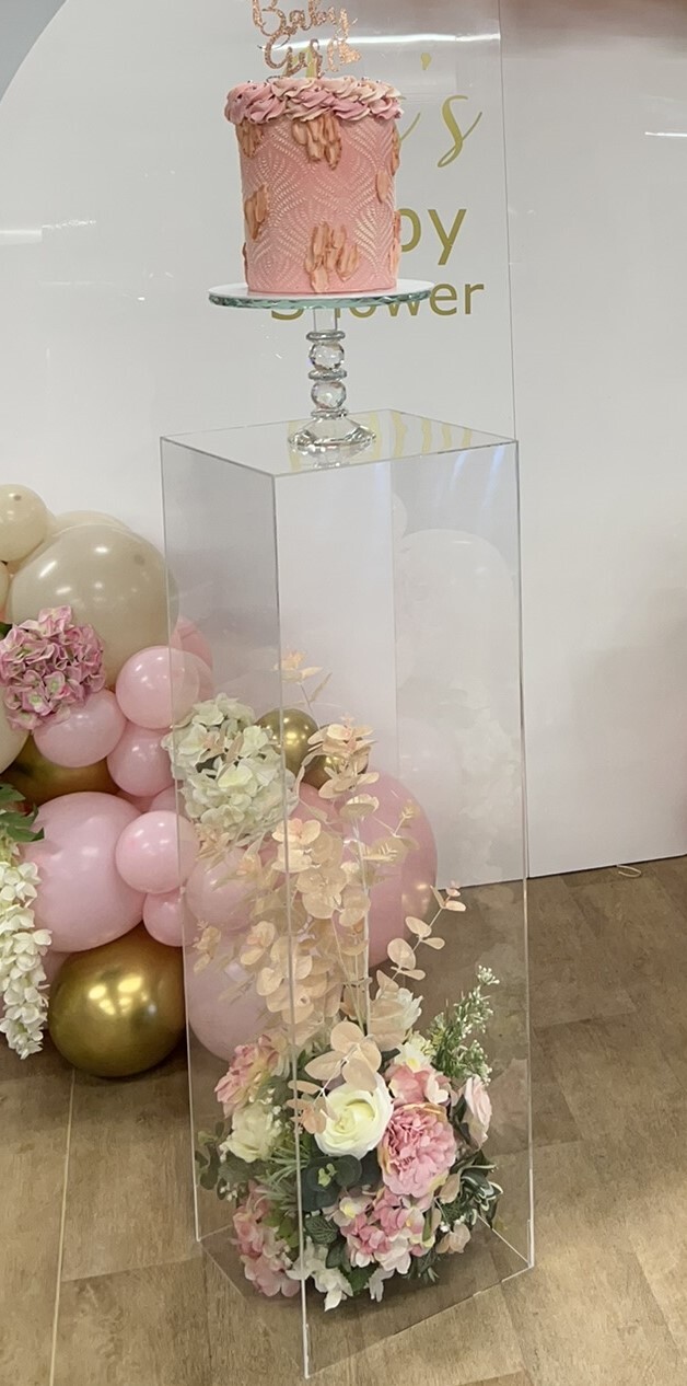Clear Perspex Plinth Cake Stand Hire | Luxury Wedding Styling Bristol ...